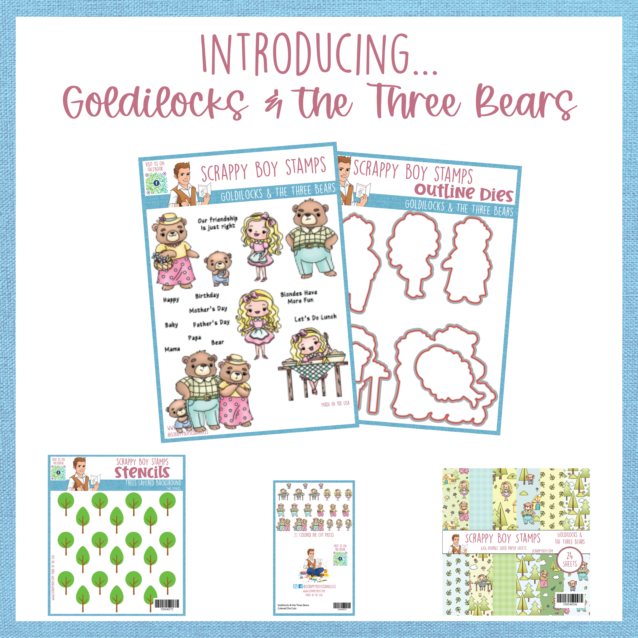 Goldilocks & the Three Bears – Scrappy Boy Stamps