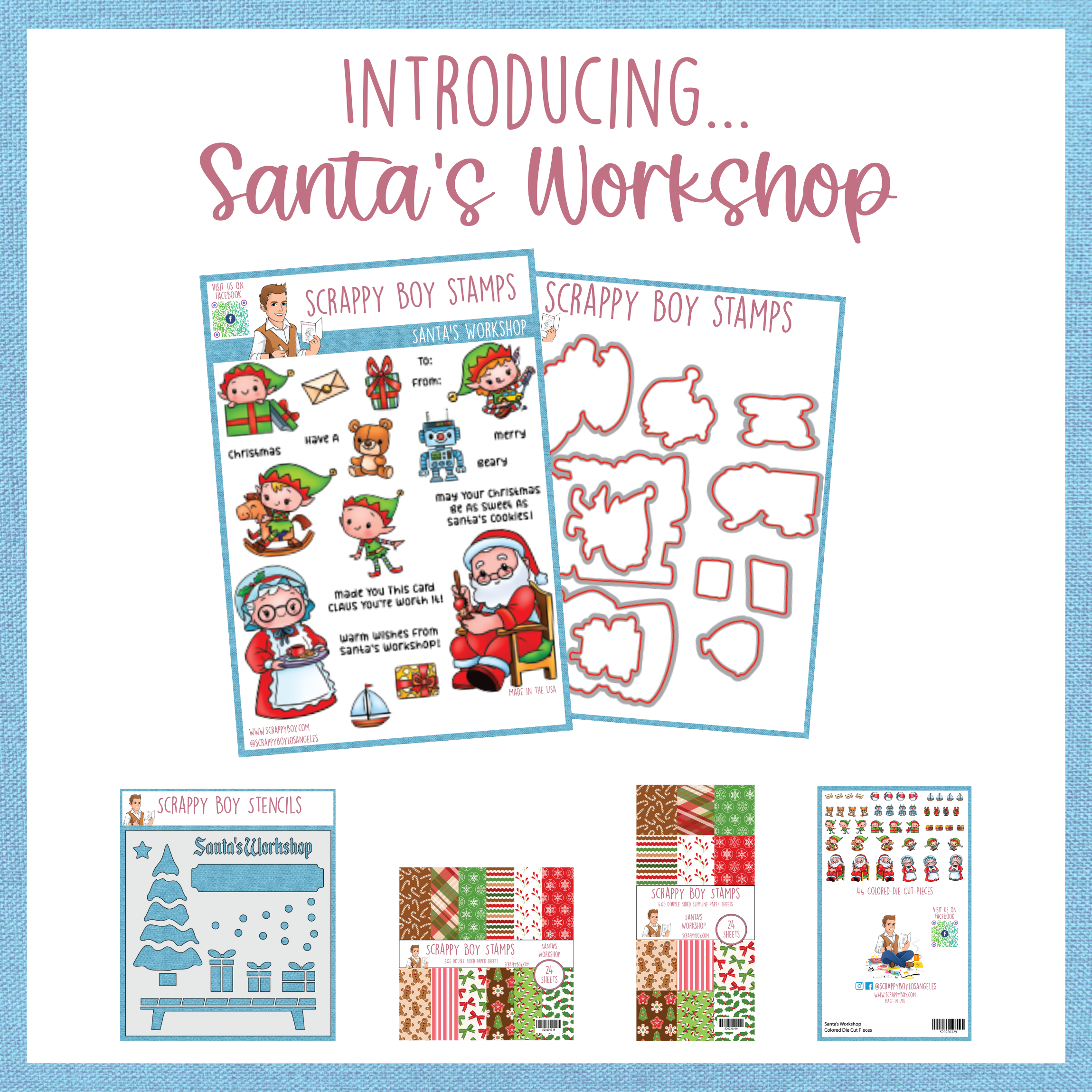 Santa's Workshop – Scrappy Boy Stamps