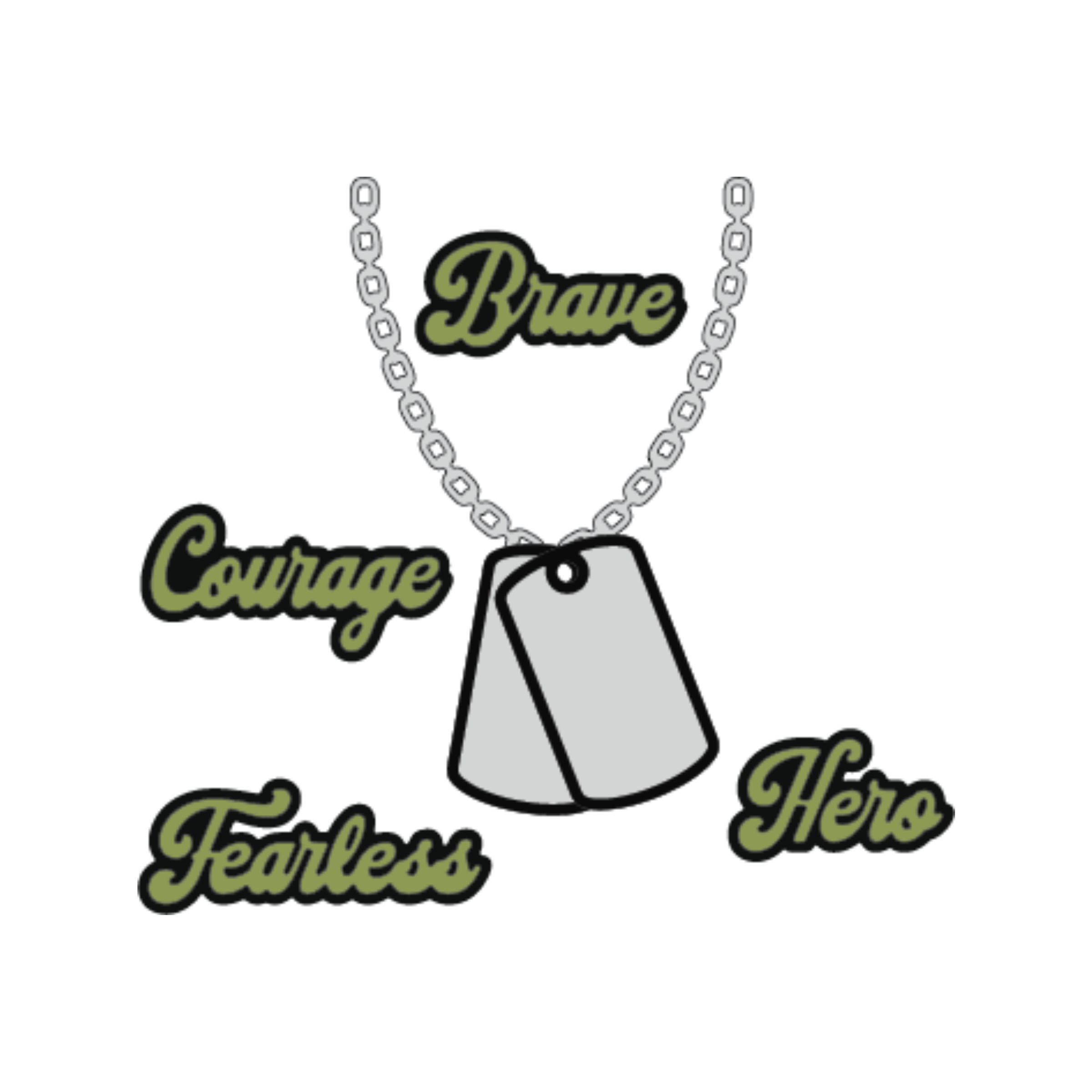 A2 Military Dog Tags and Words Die Set - Scrappy Boy Stamps