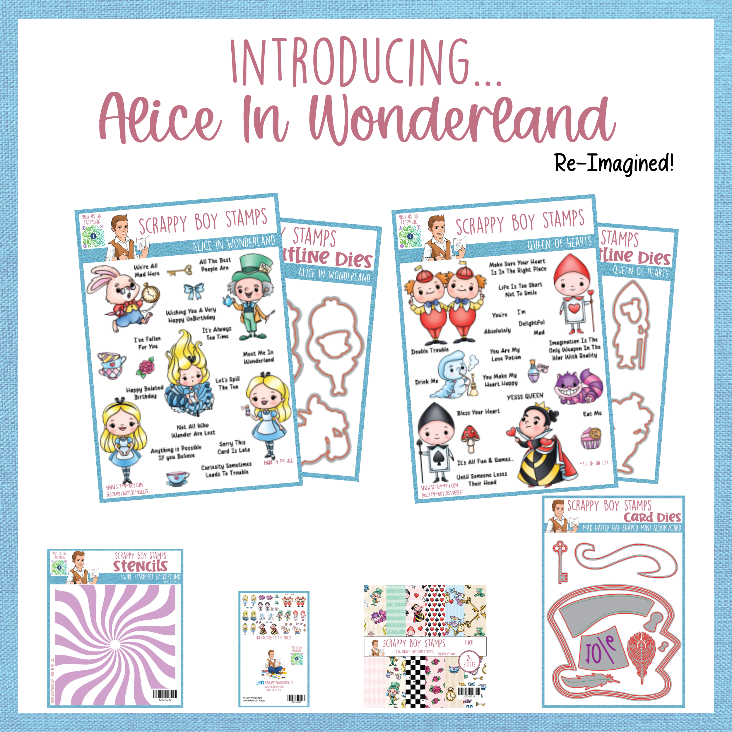 Alice In Wonderland – Scrappy Boy Stamps