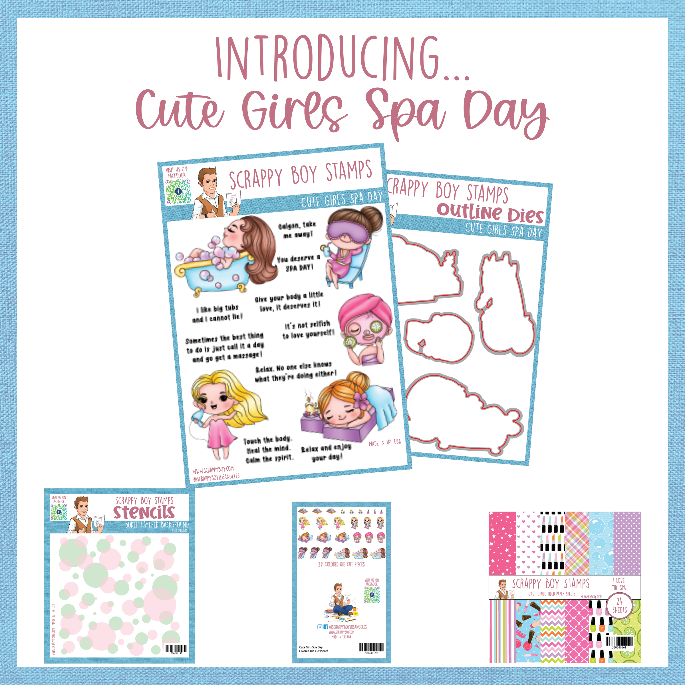 Cute Girls Spa Day – Scrappy Boy Stamps