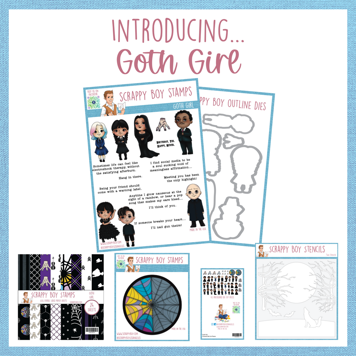 Goth Girl Get it now - Scrappy Boy Stamps