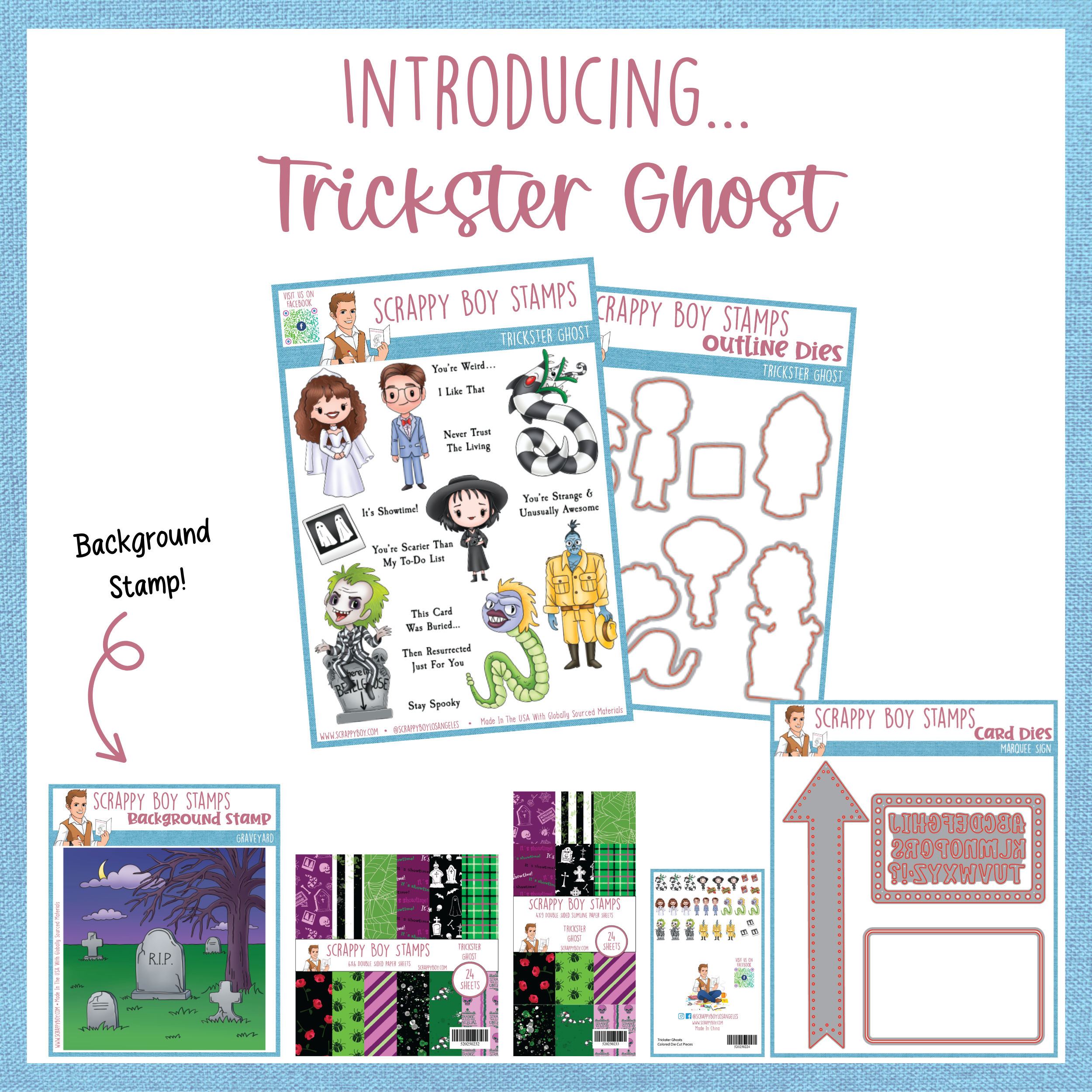 Trickster Ghost – Scrappy Boy Stamps