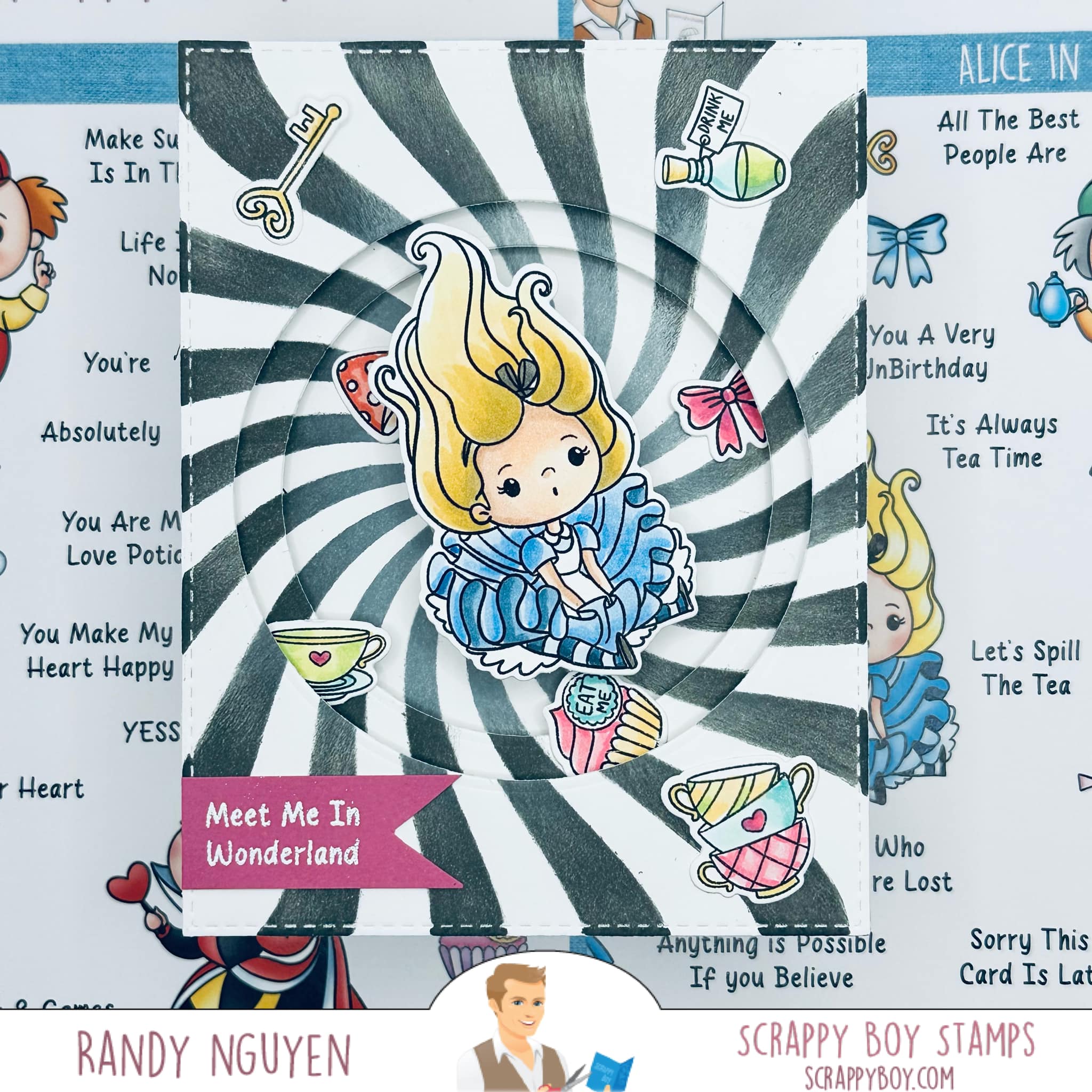 Alice in Wonderland - 6x8 Stamp Set - Scrappy Boy Stamps