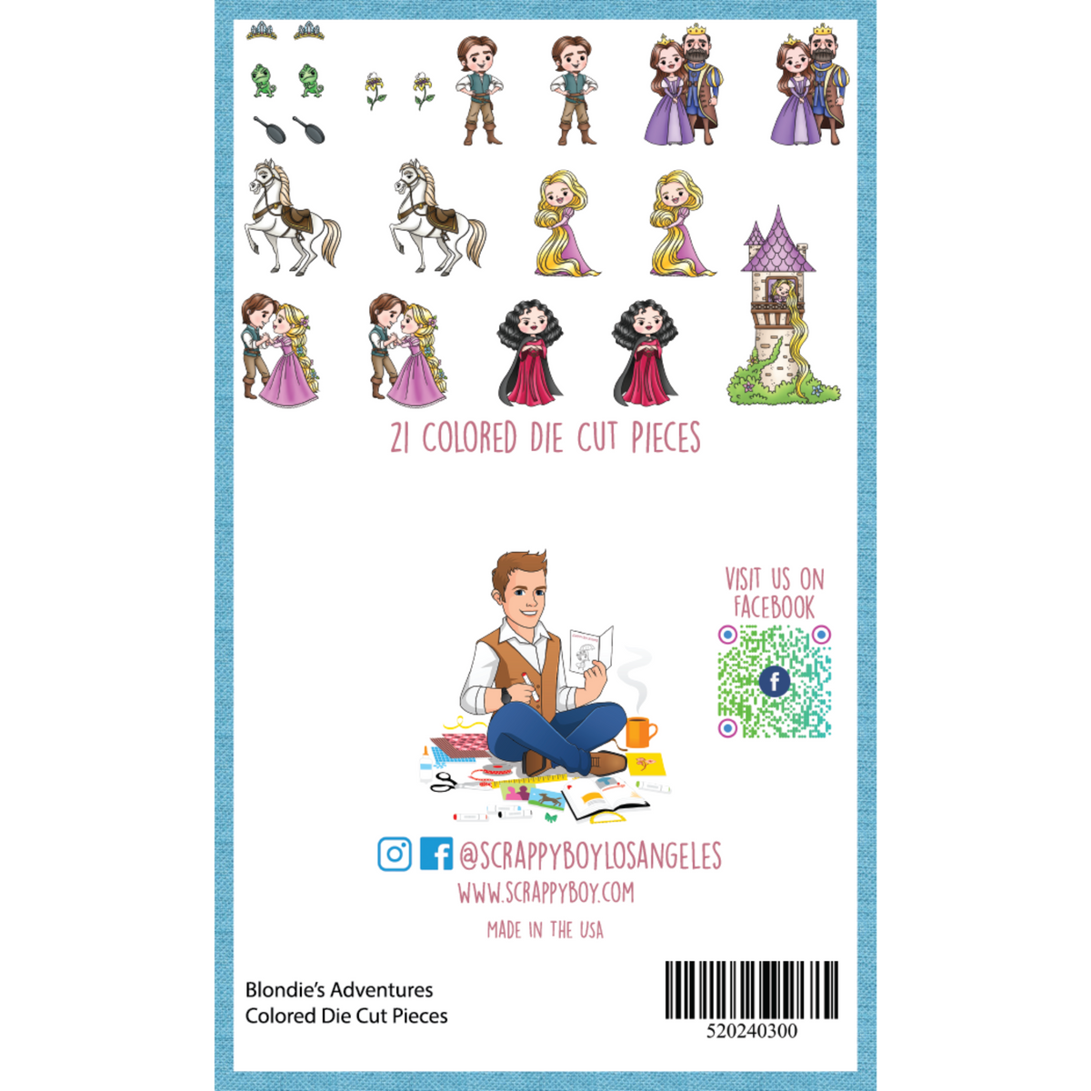 Blondie's Adventures - Colored Die Cut Pieces - Scrappy Boy Stamps