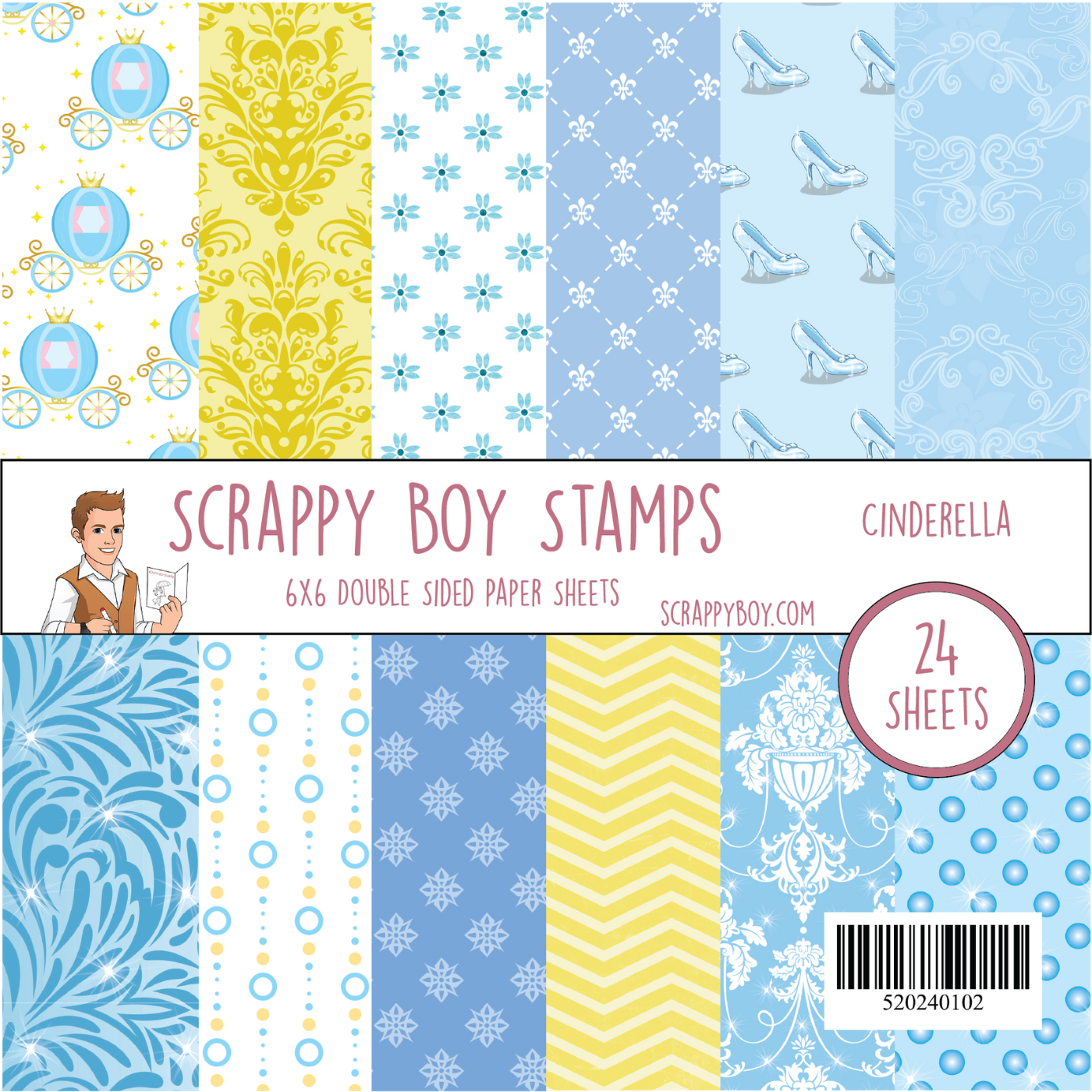 Cinderella 6x6 Paper Pack - Scrappy Boy Stamps