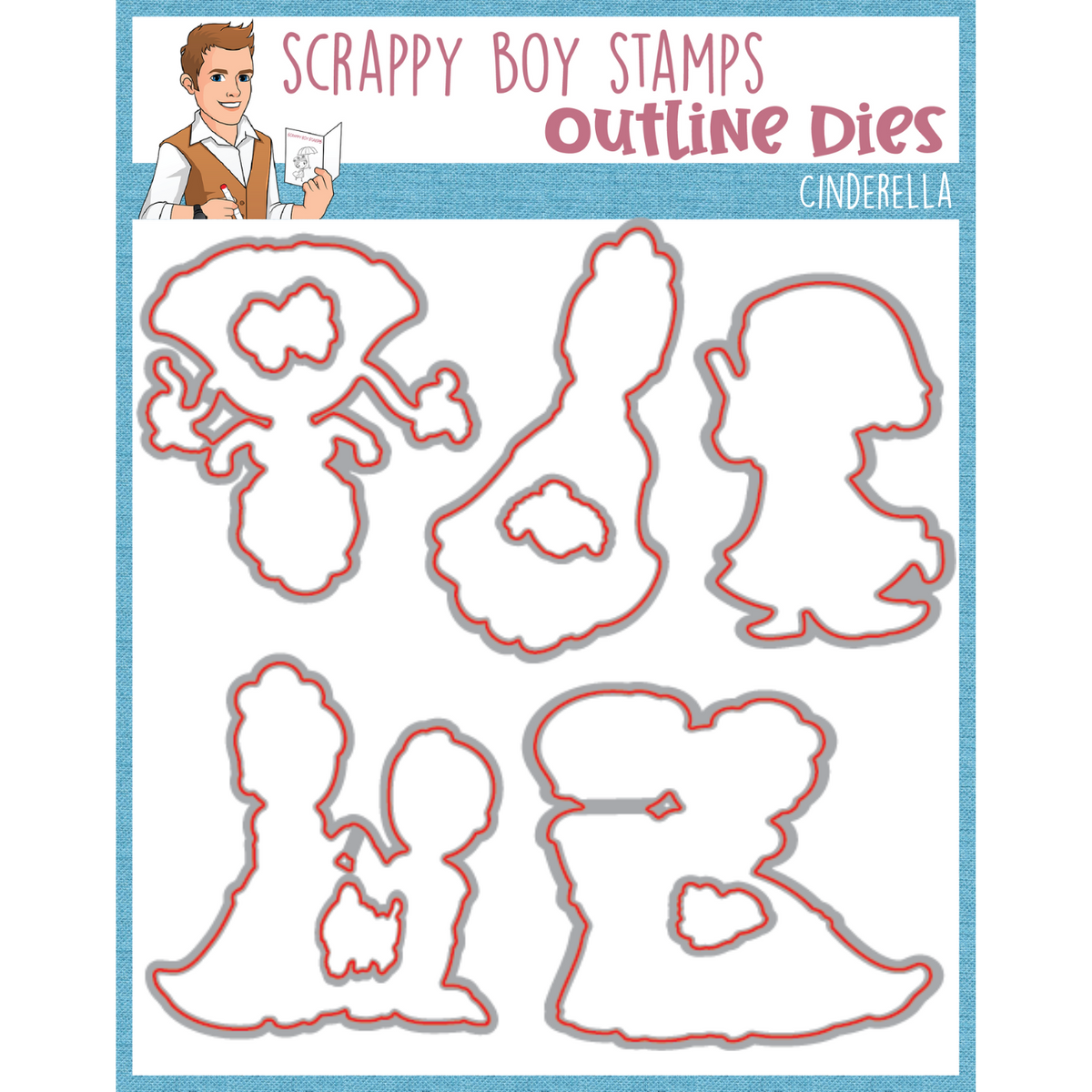 Outline Dies - Cinderella - Scrappy Boy Stamps