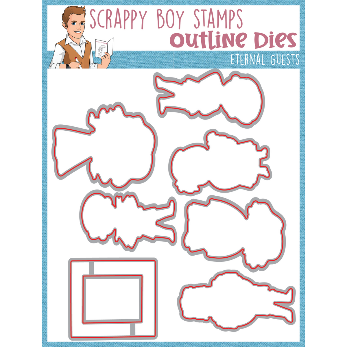 Bundle - Eternal Guests Stamp & Outline Dies - Scrappy Boy Stamps