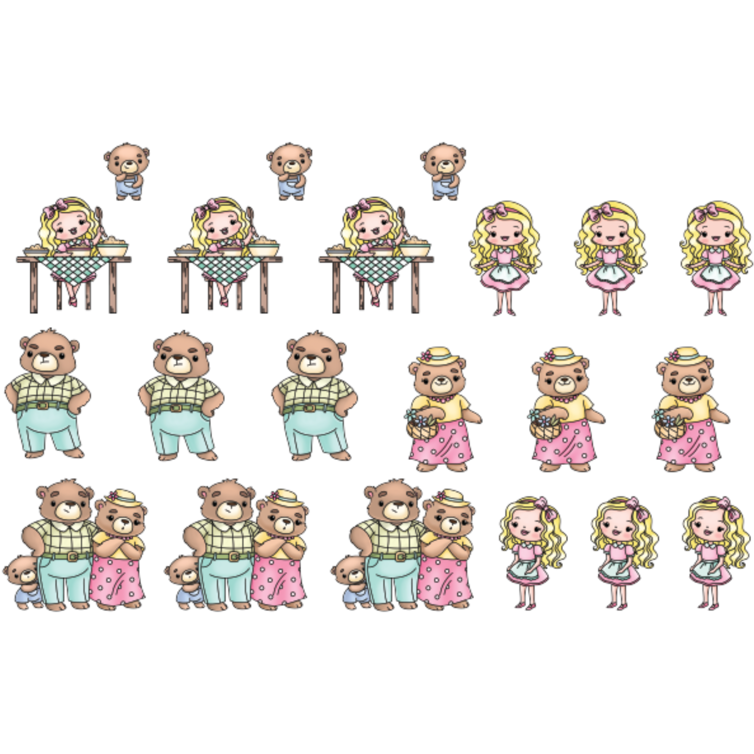 Goldilocks & the Three Bears – Scrappy Boy Stamps