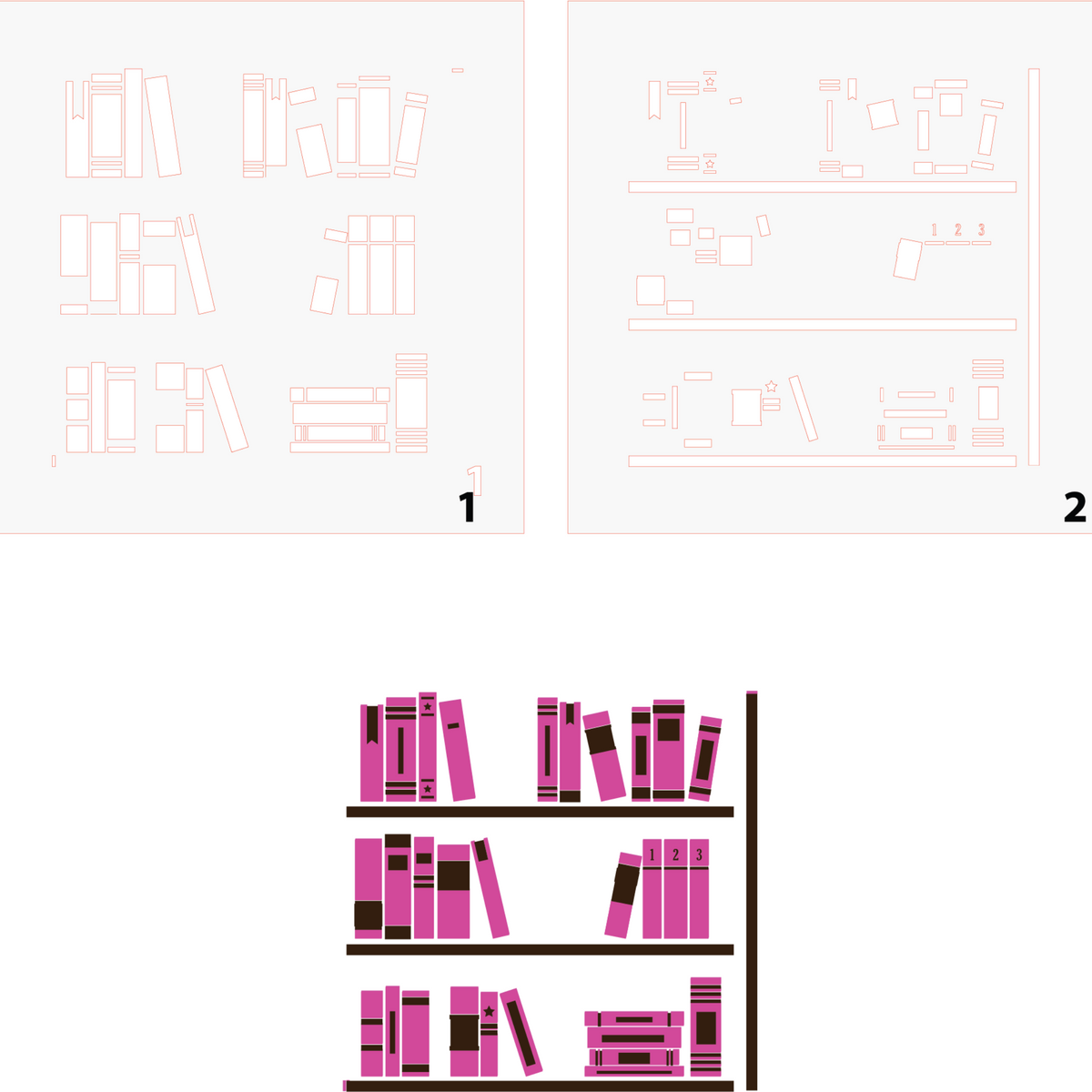 I Love Reading Layered Bookshelf Stencil - Scrappy Boy Stamps