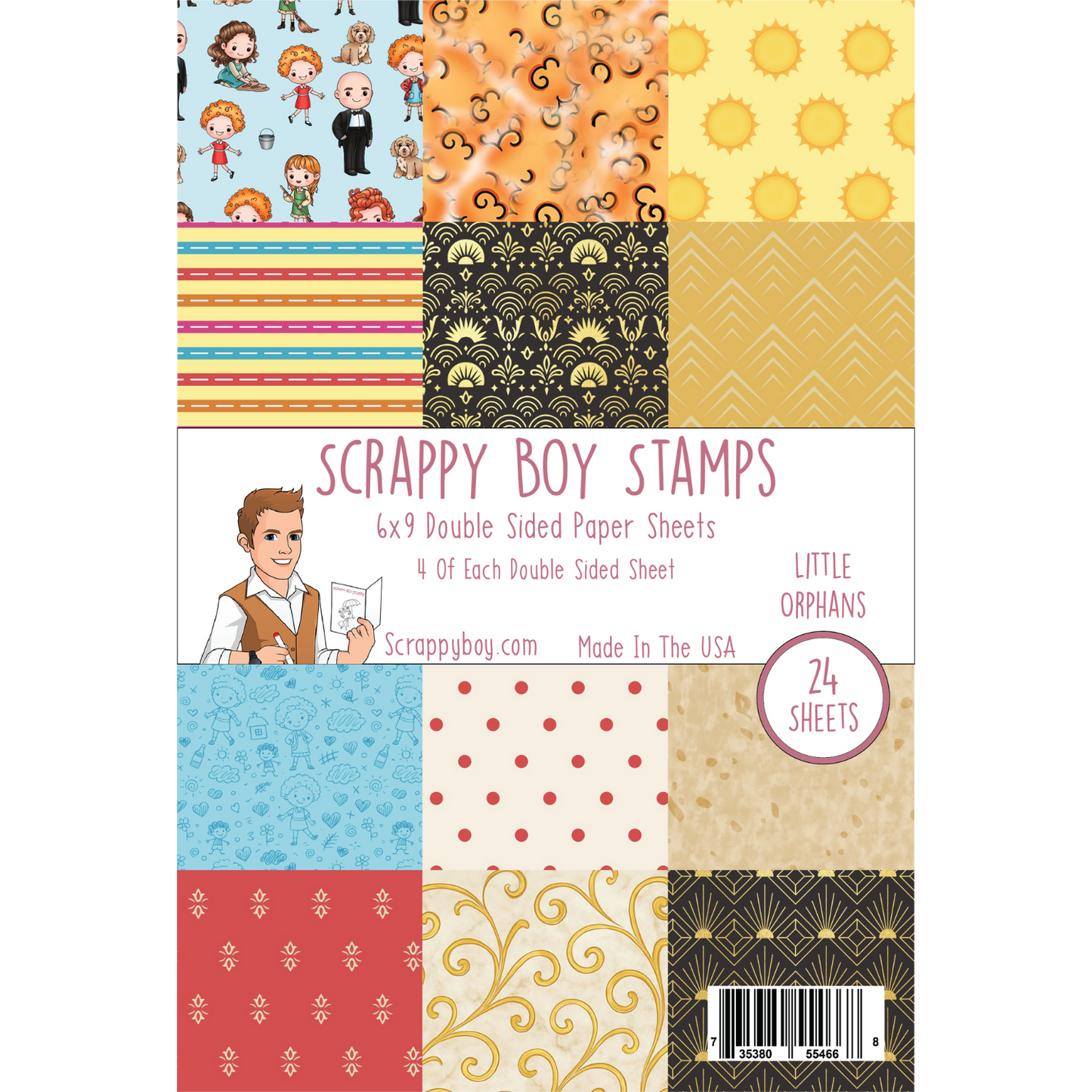 Little Orphans 6x9 Paper Pack - Scrappy Boy Stamps