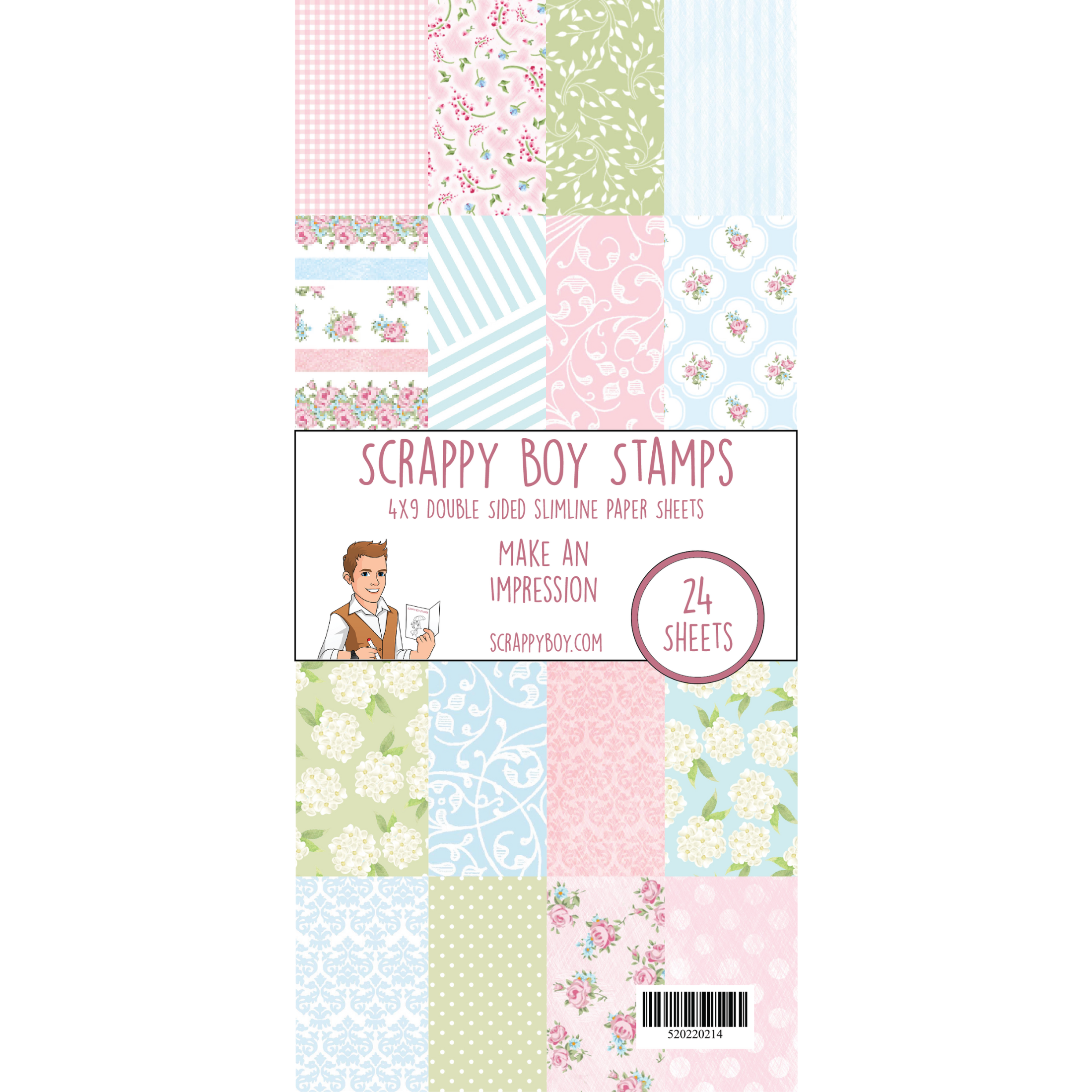 Make An Impression 4x9 Paper Pack - Scrappy Boy Stamps