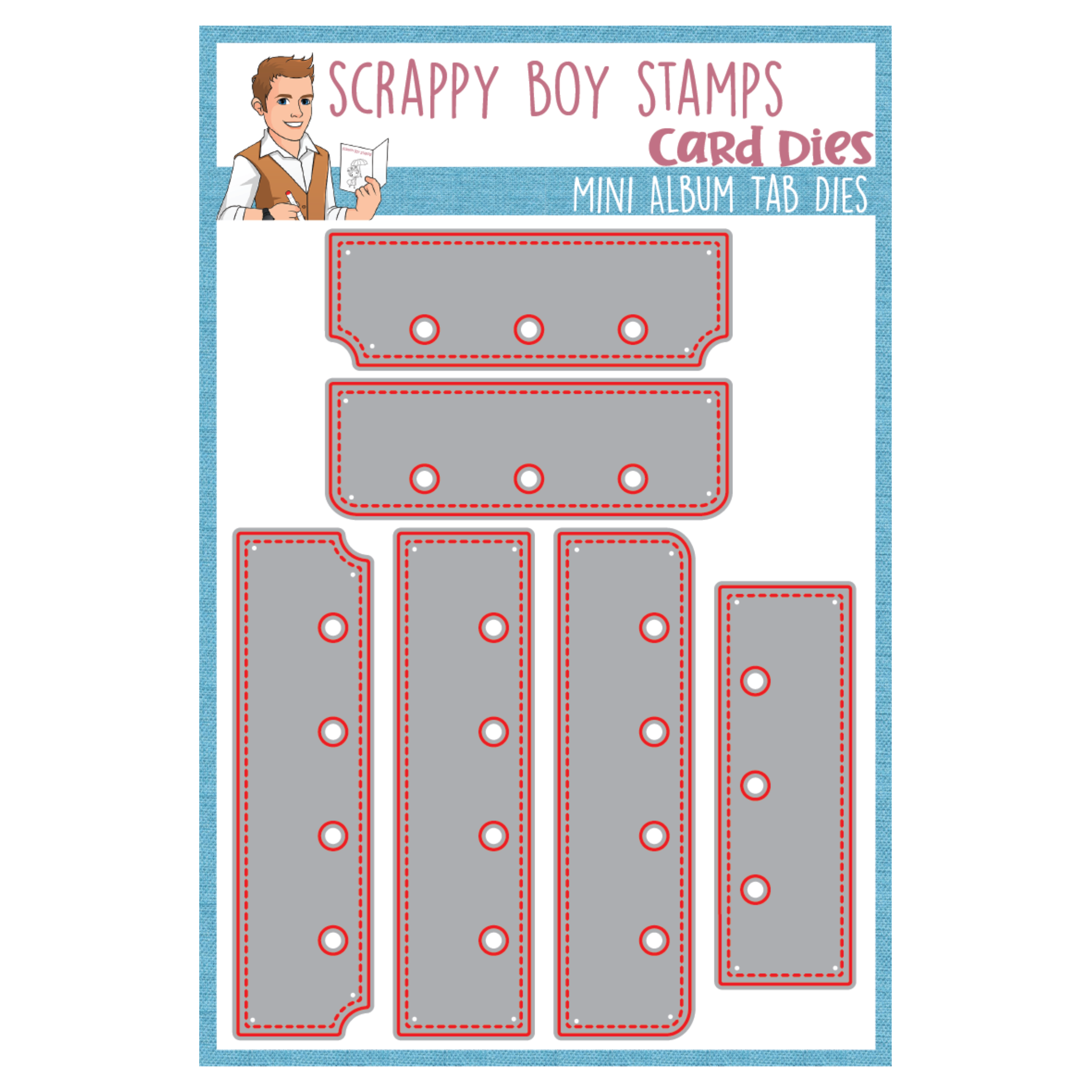 Mini Album Tab Dies - Scrappy Boy Stamps