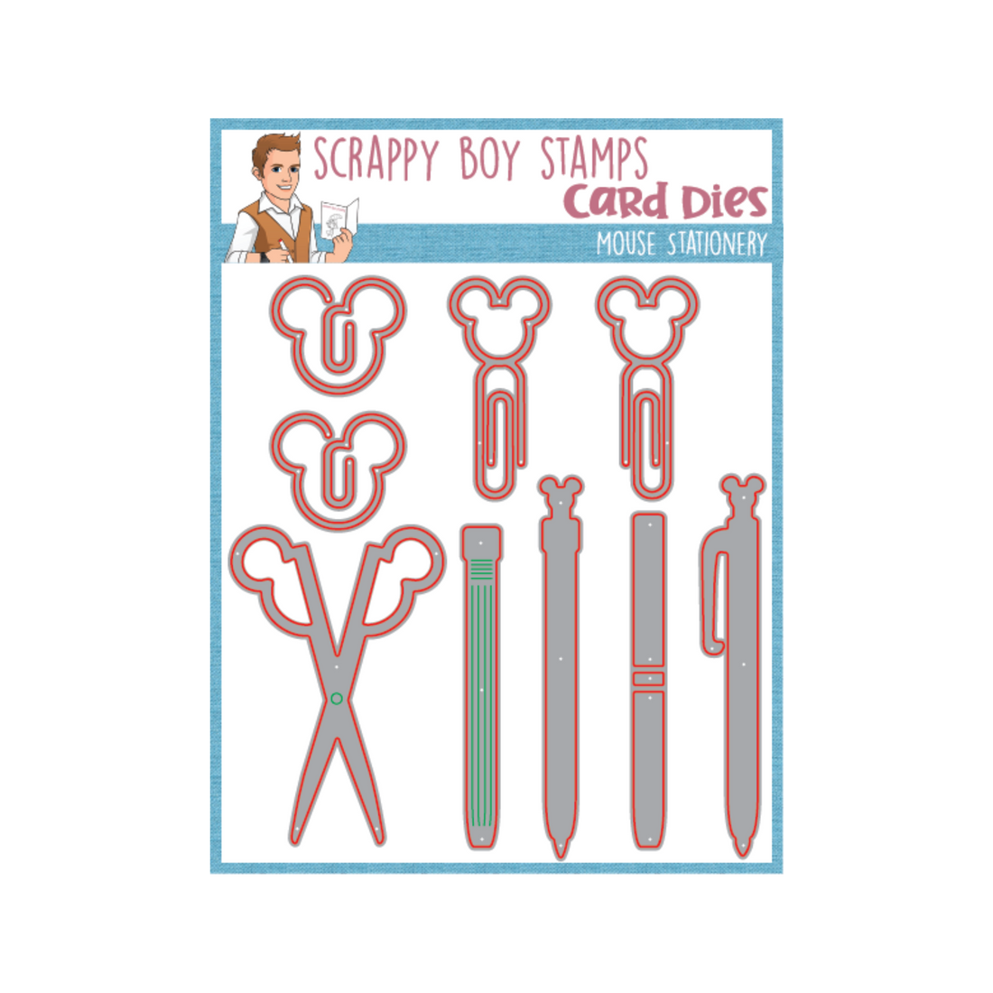 Mouse Stationery Die Set - Scrappy Boy Stamps