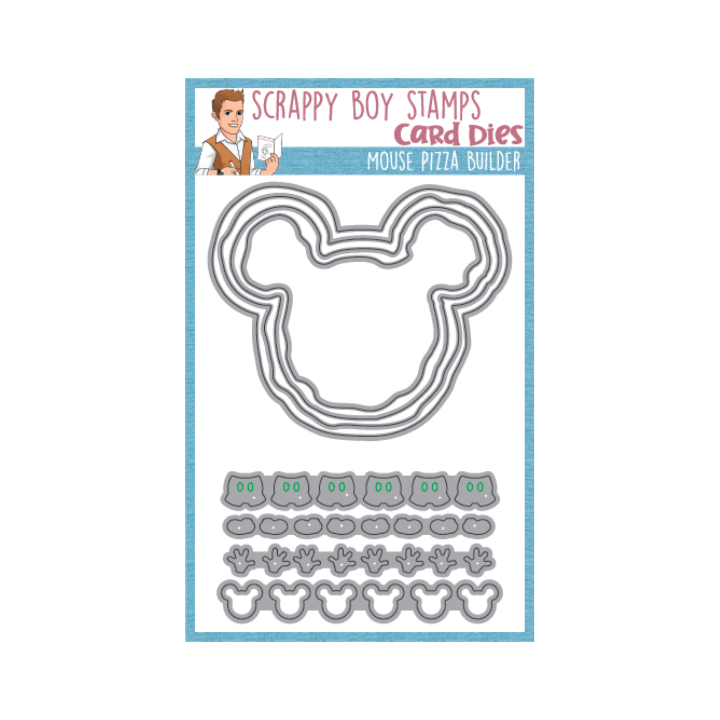 Mouse Pizza Builder Die Set - Scrappy Boy Stamps