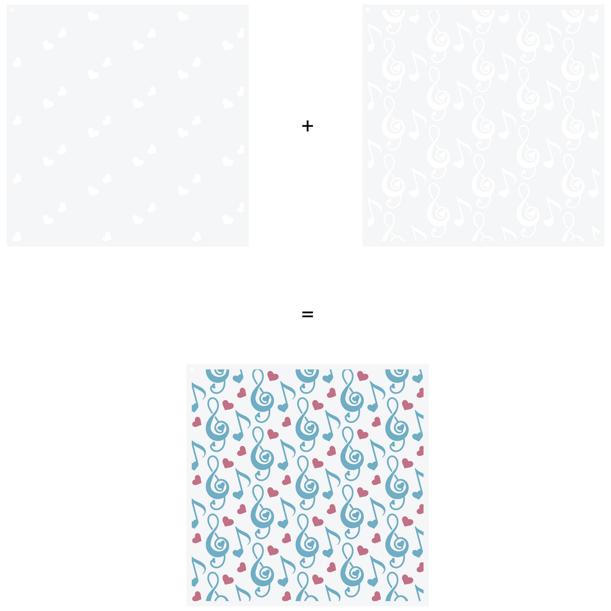 Music Notes & Hearts Layered Background Stencils - Scrappy Boy Stamps