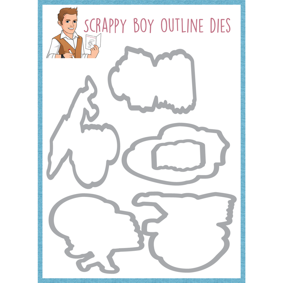 Outline Dies - Cute Girls Book Lovers - Scrappy Boy Stamps