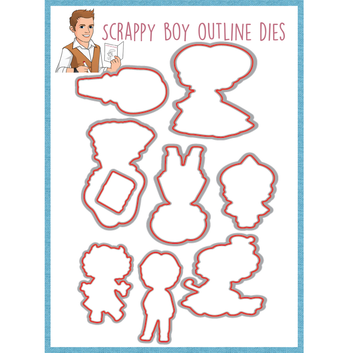 Outline Dies - Cute Girls I Put A Spell On You - Scrappy Boy Stamps