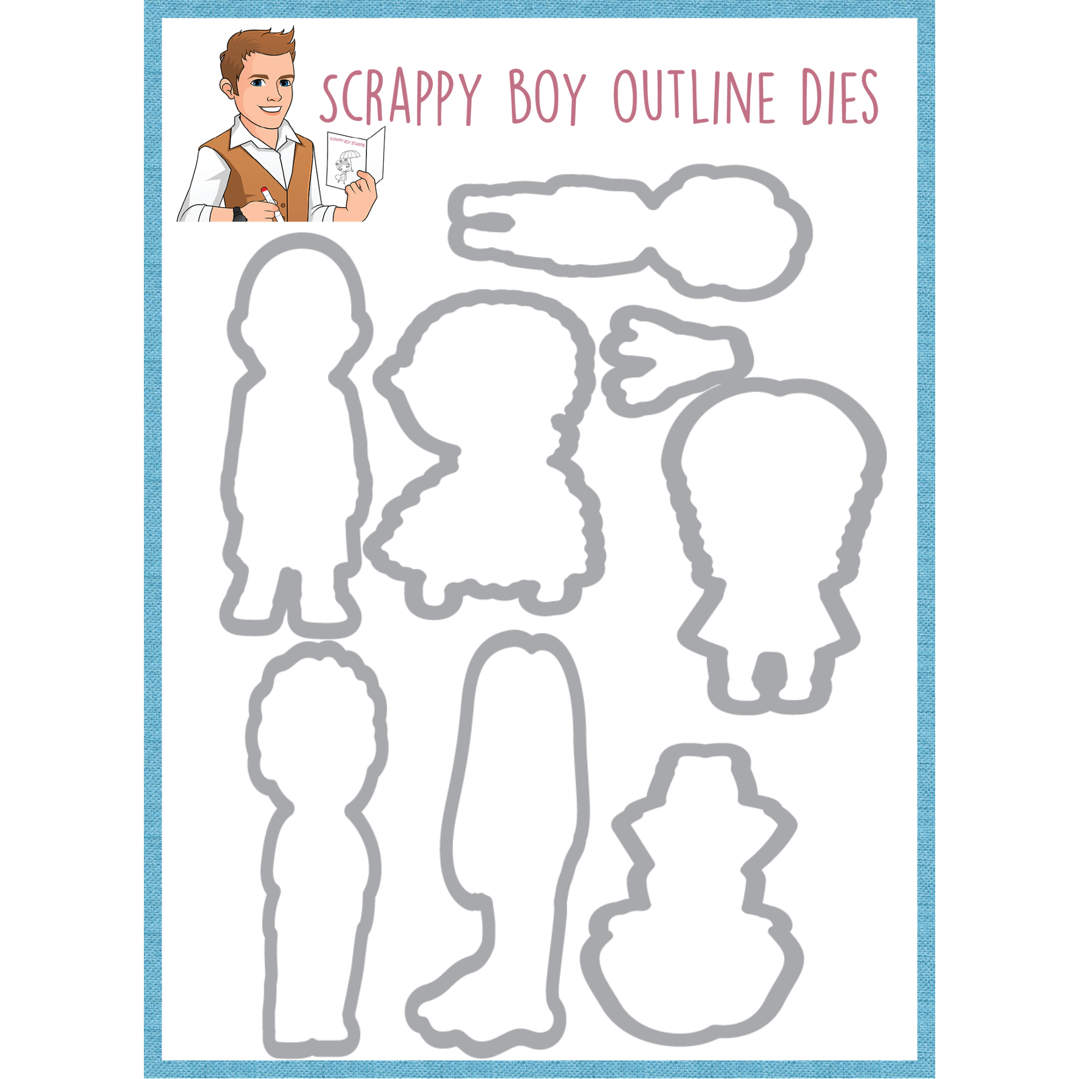 Outline Dies - Goth Girl - Scrappy Boy Stamps