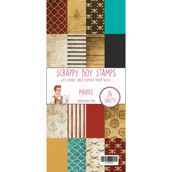 Pirates 4x9 Paper Pack - Scrappy Boy Stamps