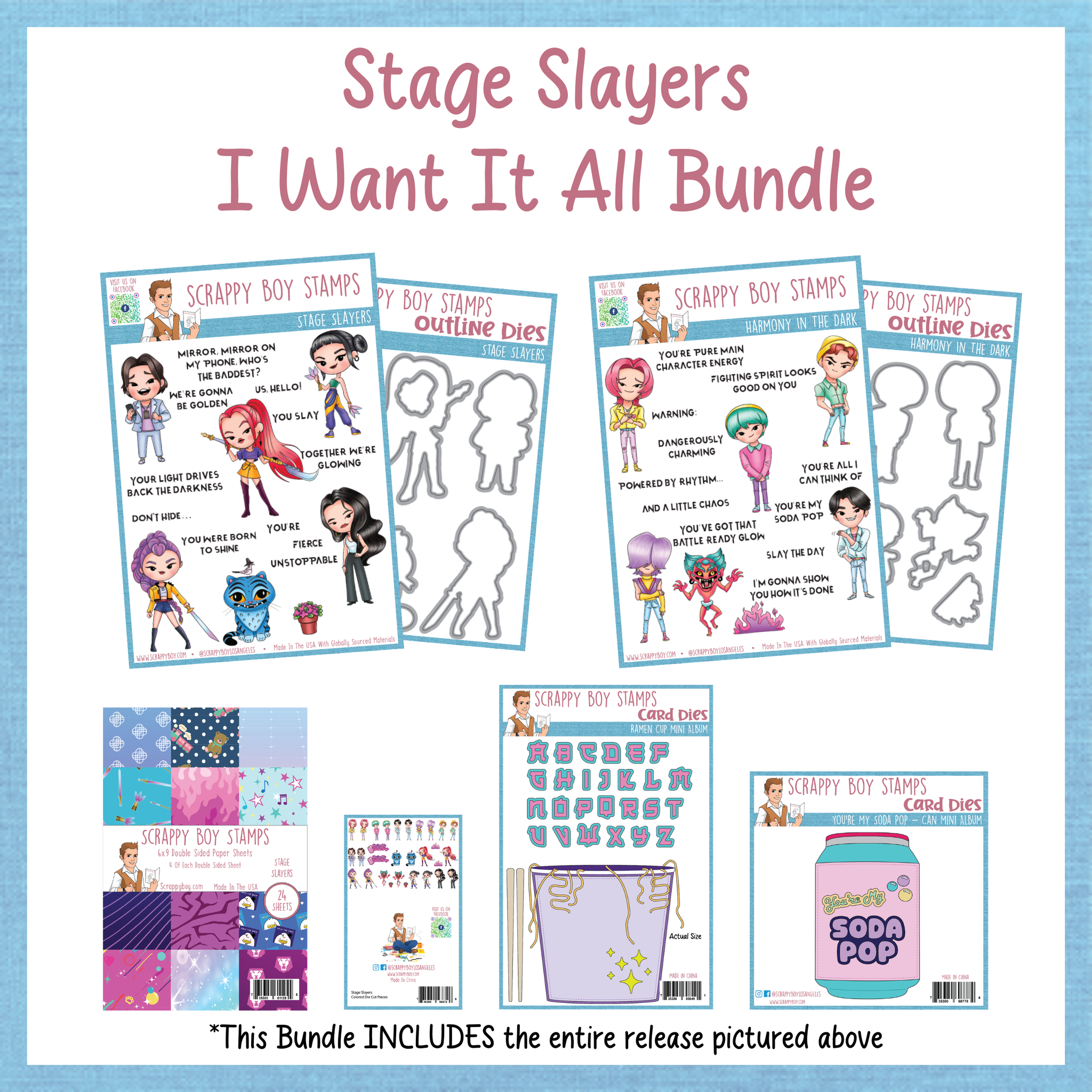 I Want It All Bundle - Stage Slayers Release - Scrappy Boy Stamps