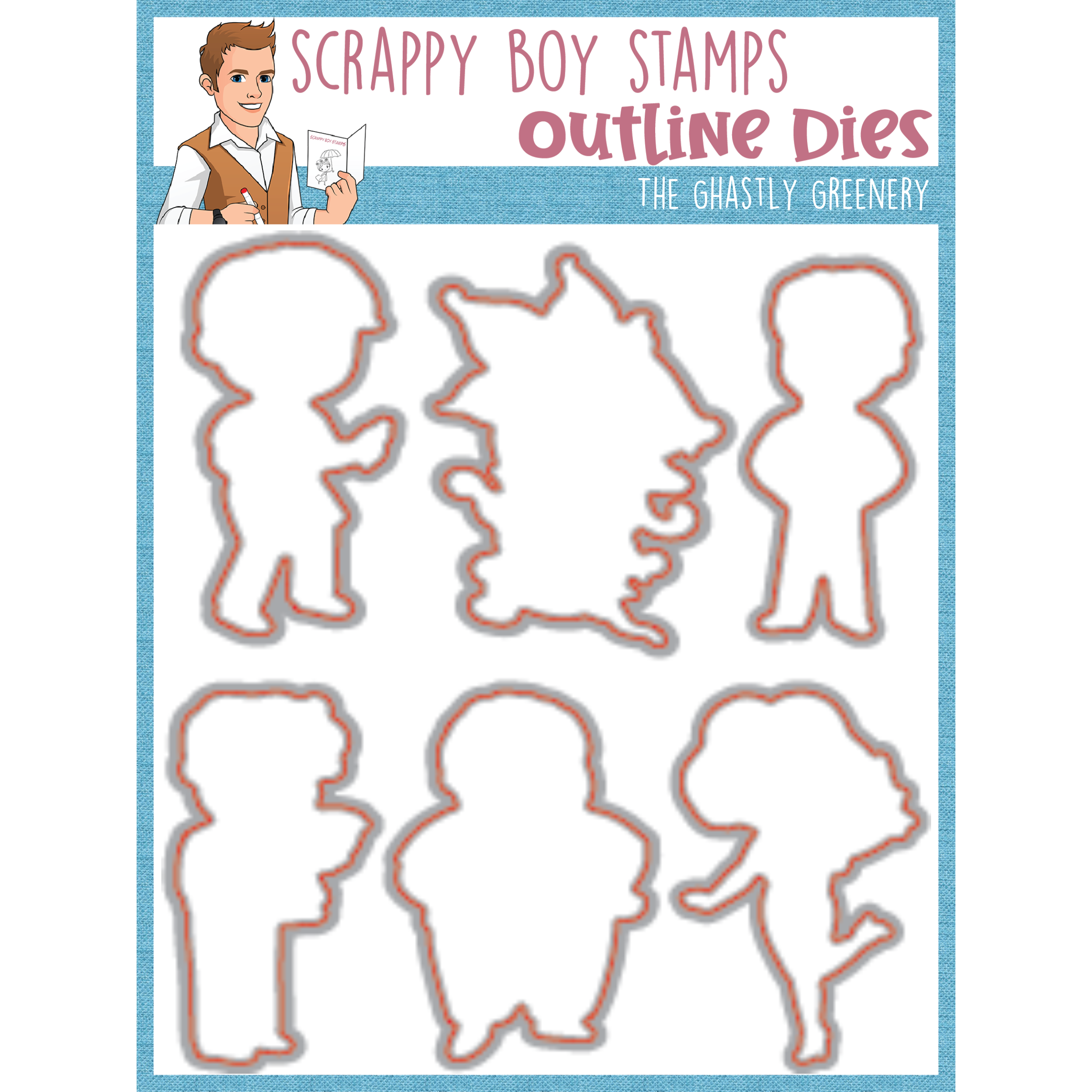 Outline Dies - The Ghastly Greenery - Scrappy Boy Stamps
