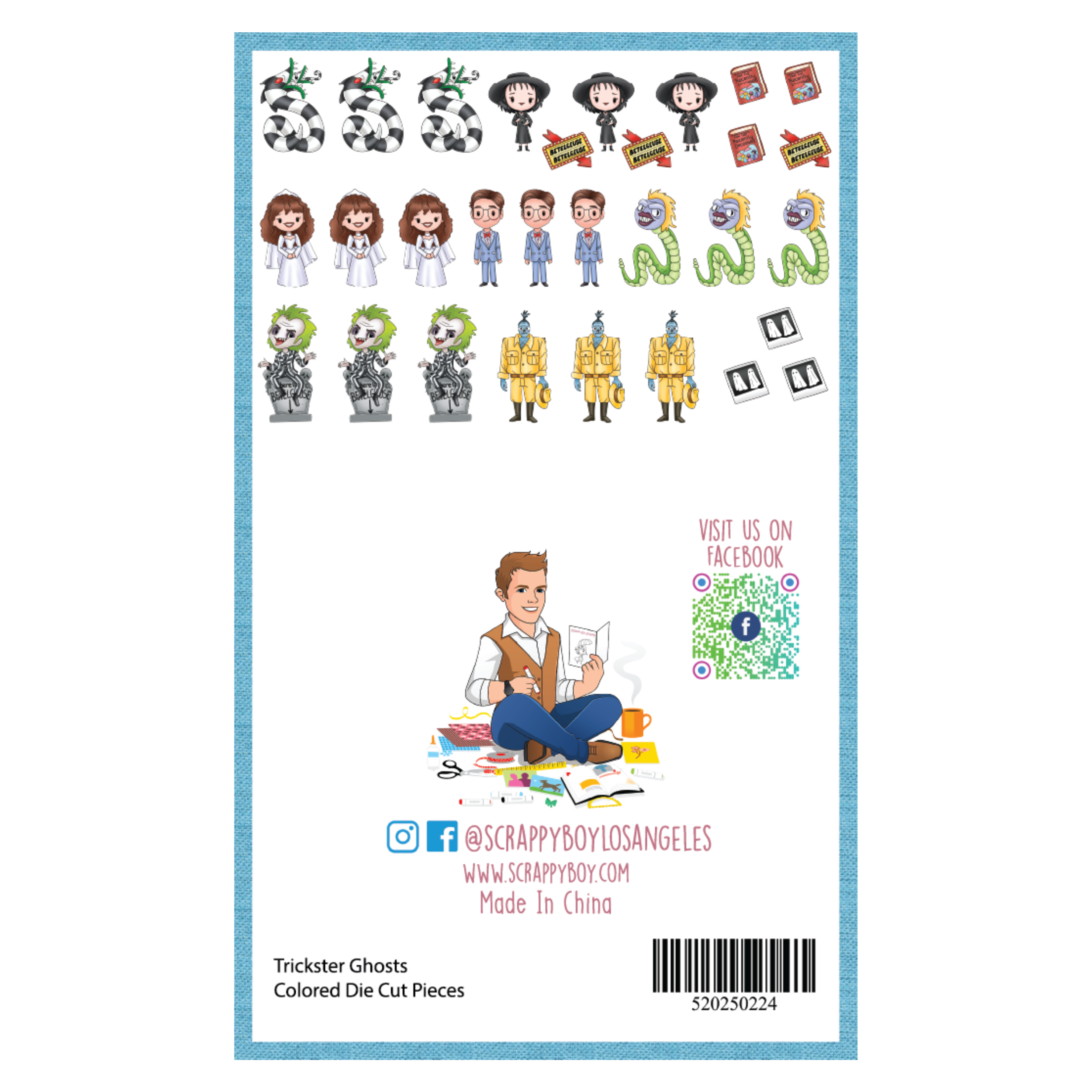 Trickster Ghost - Colored Die Cut Pieces - Scrappy Boy Stamps