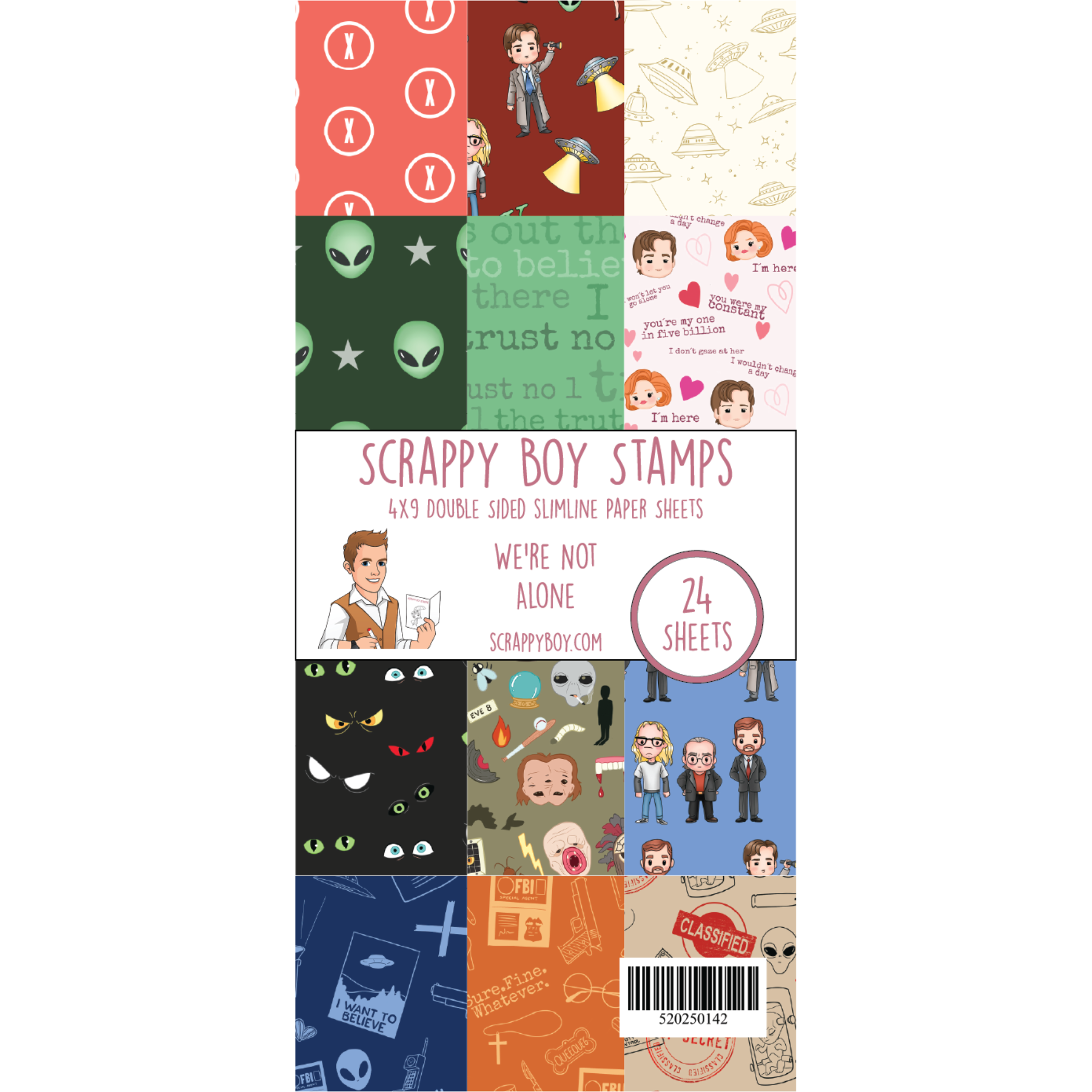 We're Not Alone 4x9 Paper Pack - Scrappy Boy Stamps