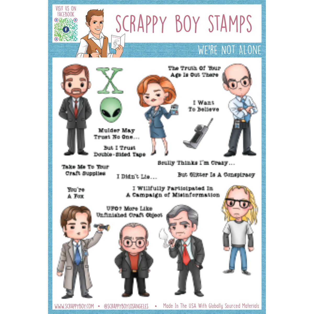 We're Not Alone - 6x8 Stamp Set - Scrappy Boy Stamps