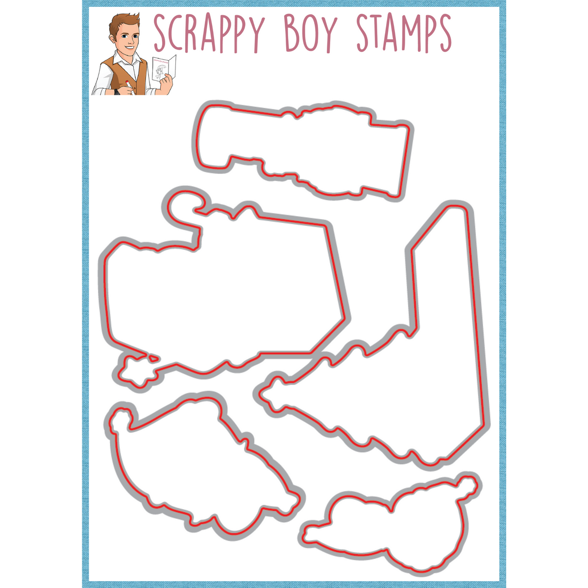 Bundle - Cute Girls Christmas Toys Stamp & Outline Dies - Scrappy Boy ...
