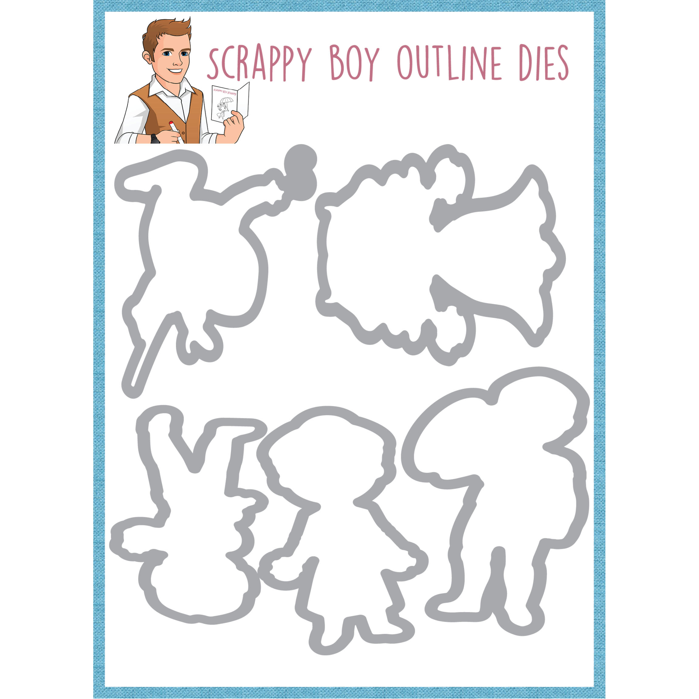 Bundle - Heroes of the Universe Stamp & Outline Dies - Scrappy Boy Stamps
