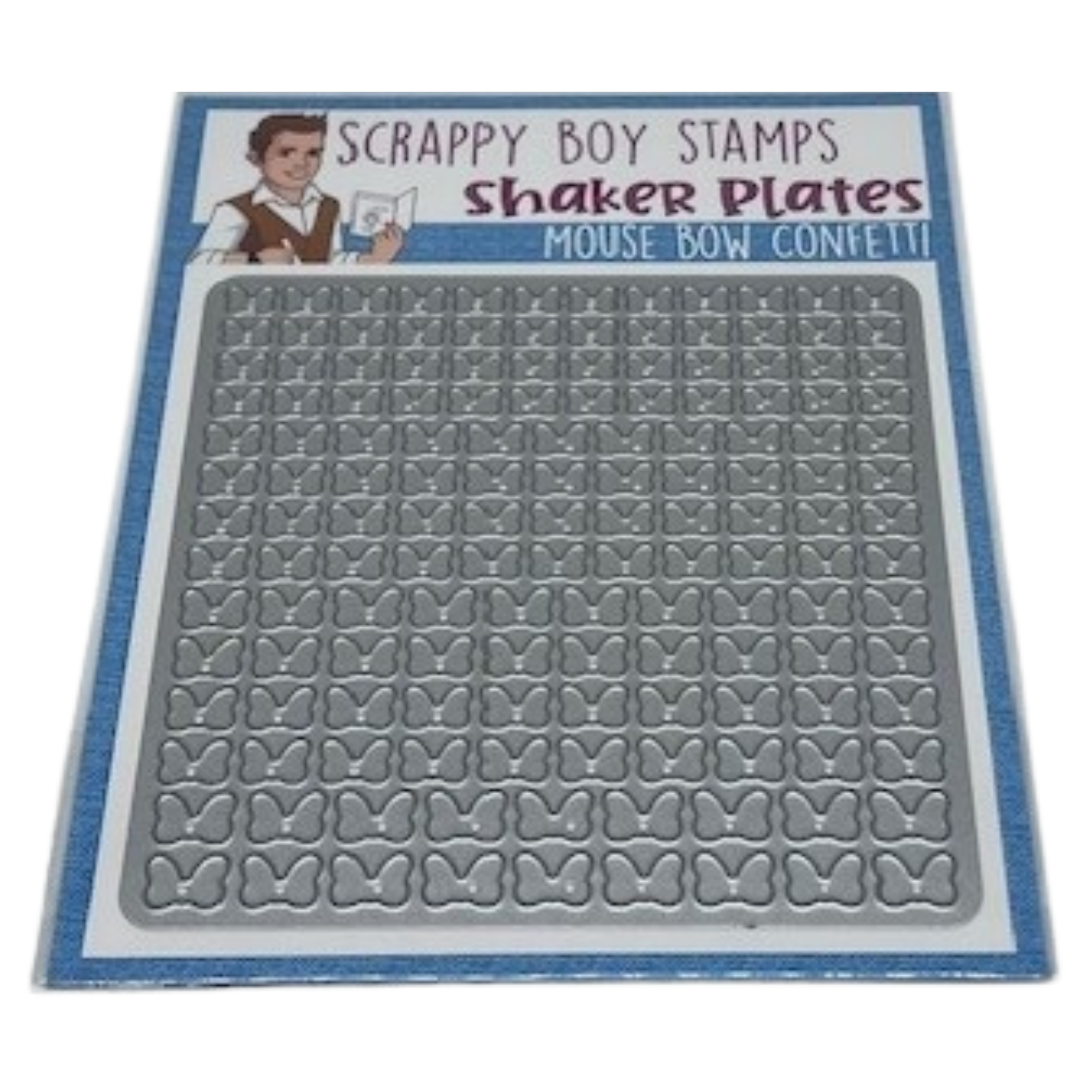 Mouse Bow Shaker Confetti Plate Die - Scrappy Boy Stamps