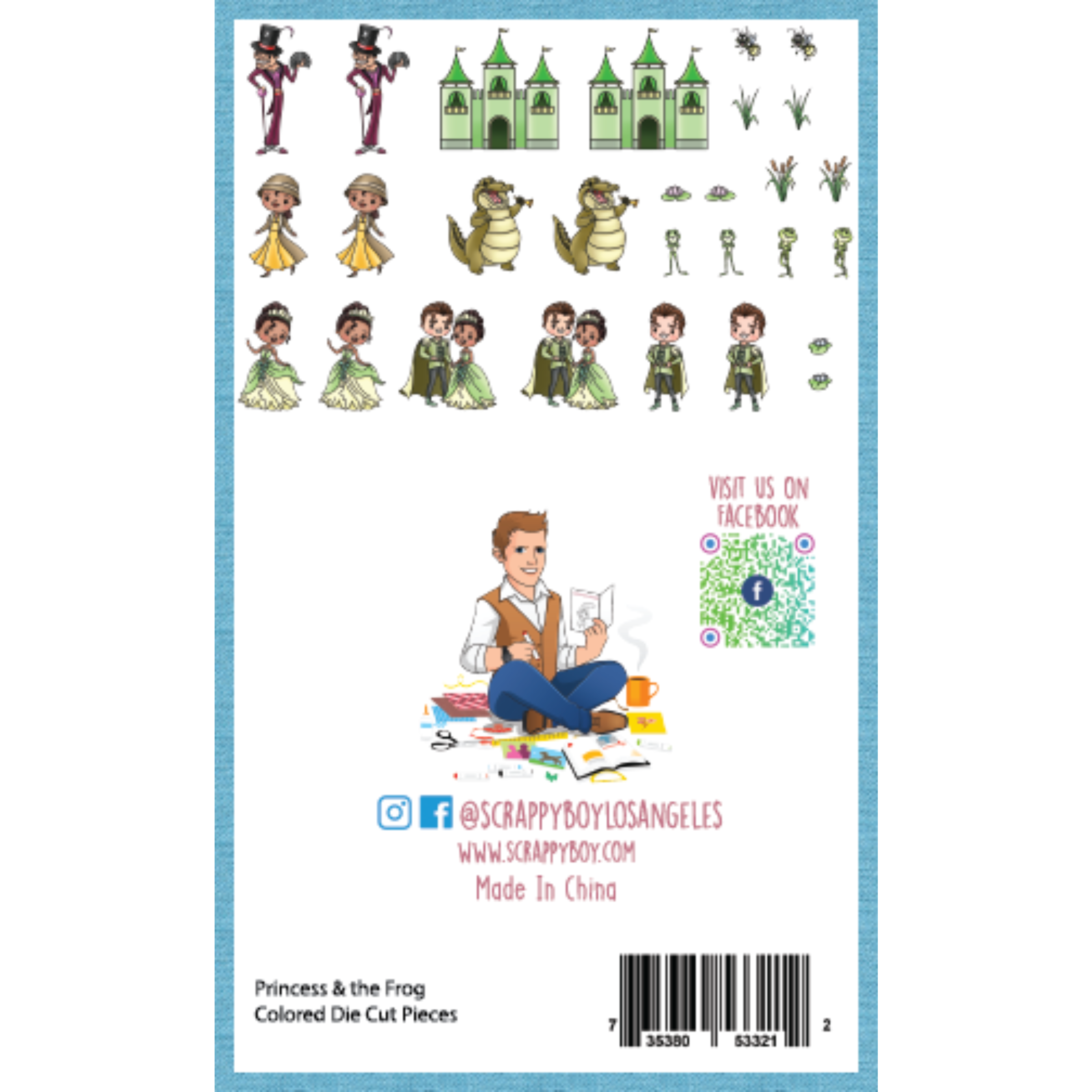 Princess & The Frog- Colored Die Cut Pieces - Scrappy Boy Stamps