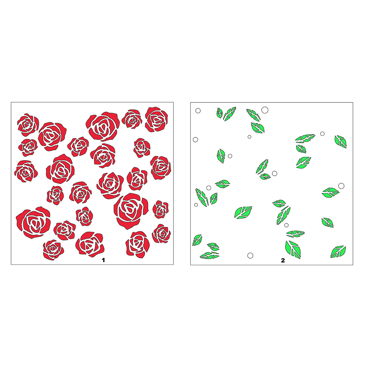 Rose 2 Piece Background Stencil - Scrappy Boy Stamps