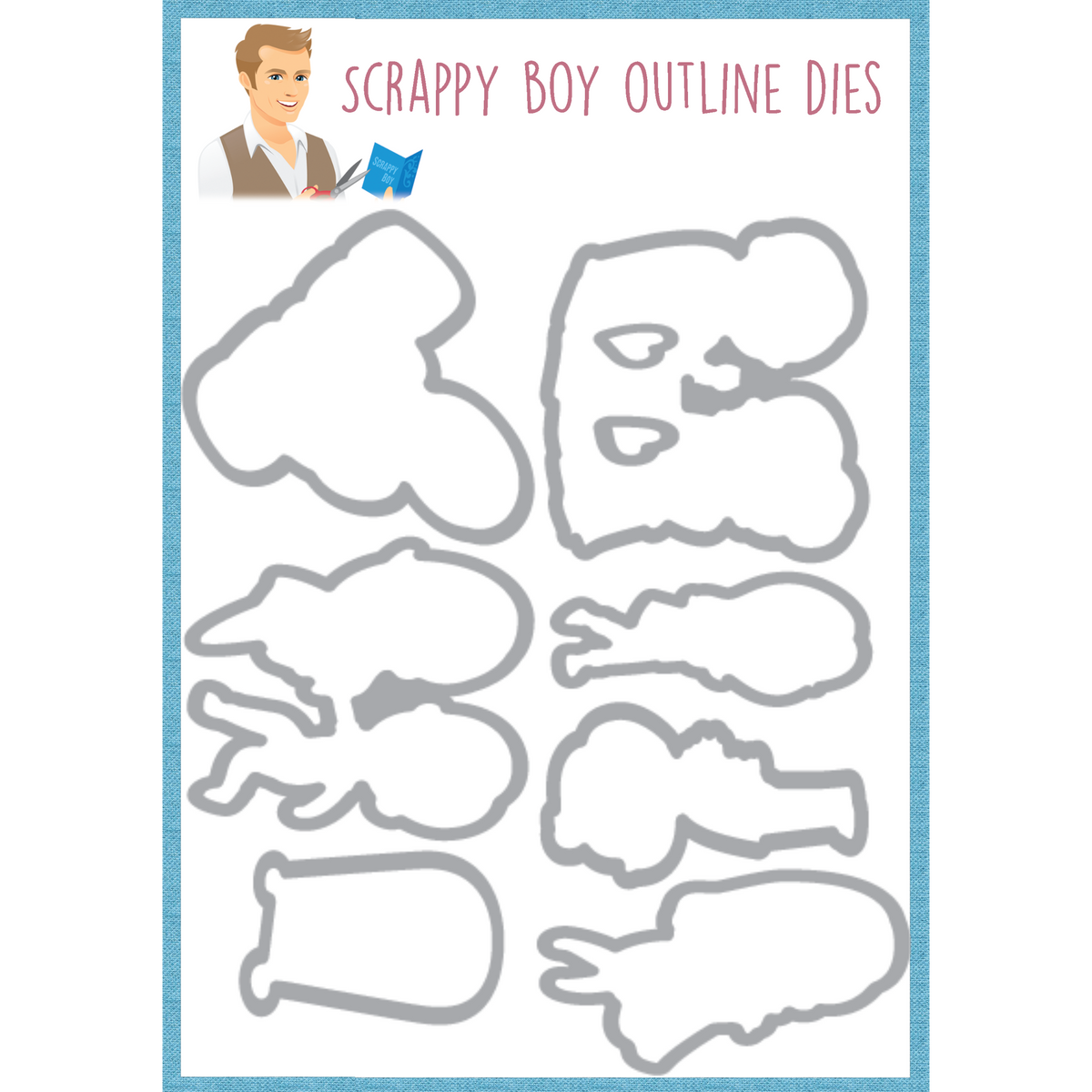 Outline Dies - Cute Girls Dating - Scrappy Boy Stamps