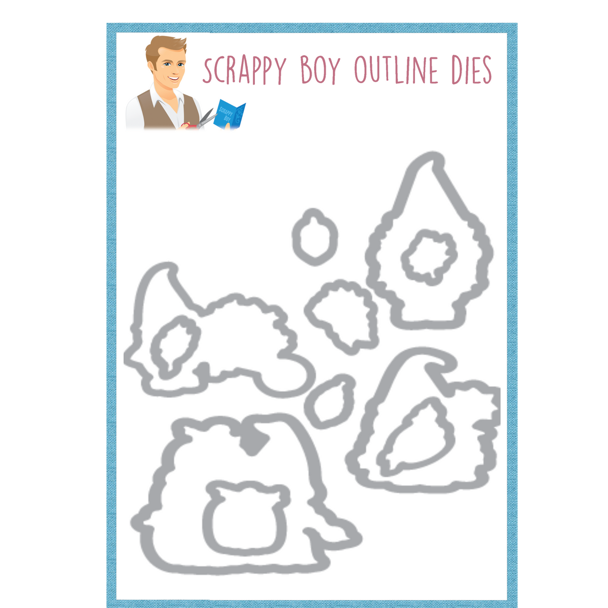 Bundle - Fall Gnomes Stamp & Outline Dies - Scrappy Boy Stamps
